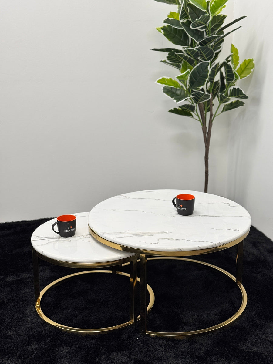 TWO IN ONE COFFEE TABLE WITH WHITE MARBLE TOP TT022 – Furniture Roots