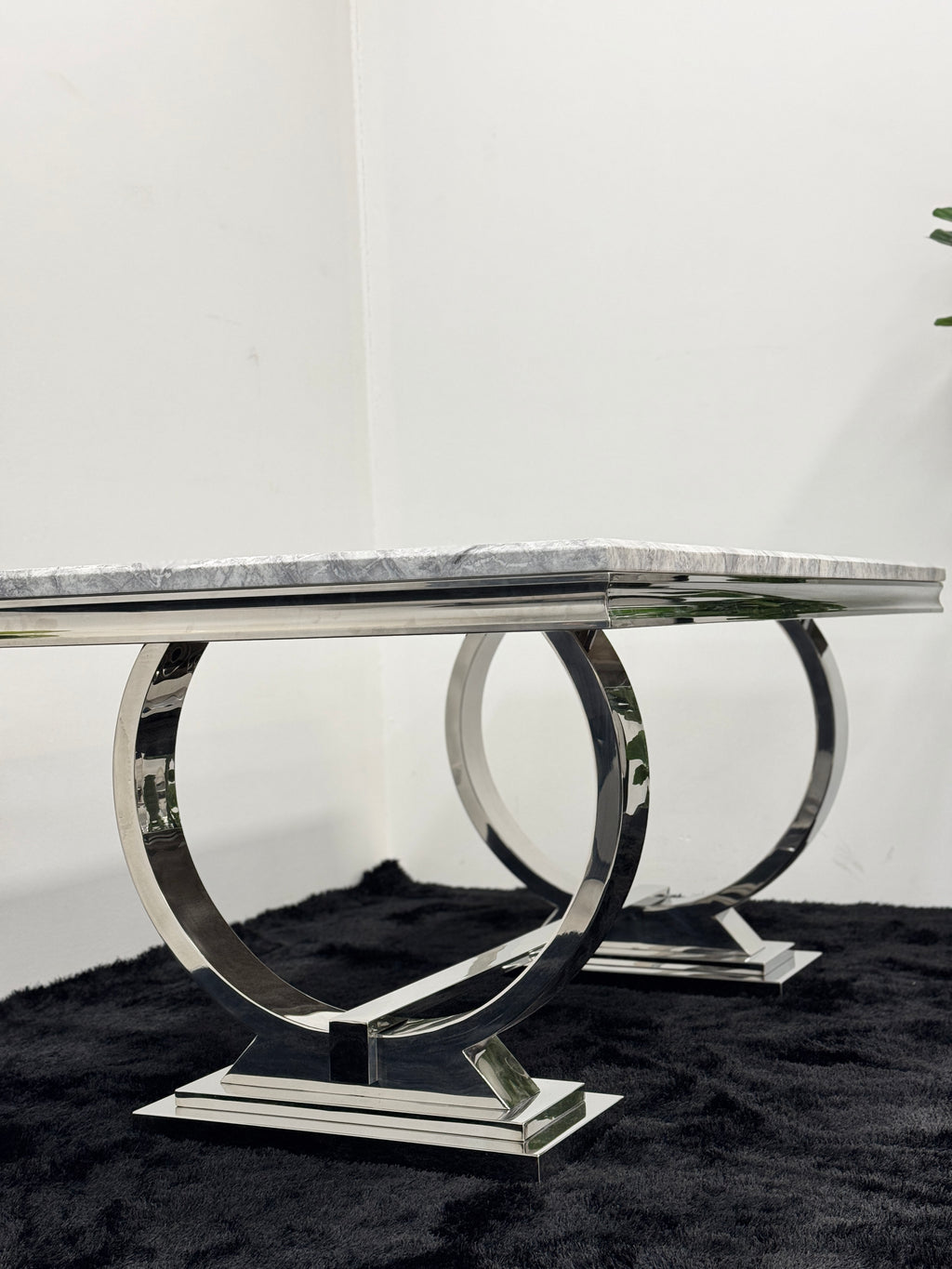 DINING TABLE WITH GREY MARBLE TOP DT004 – Furniture Roots