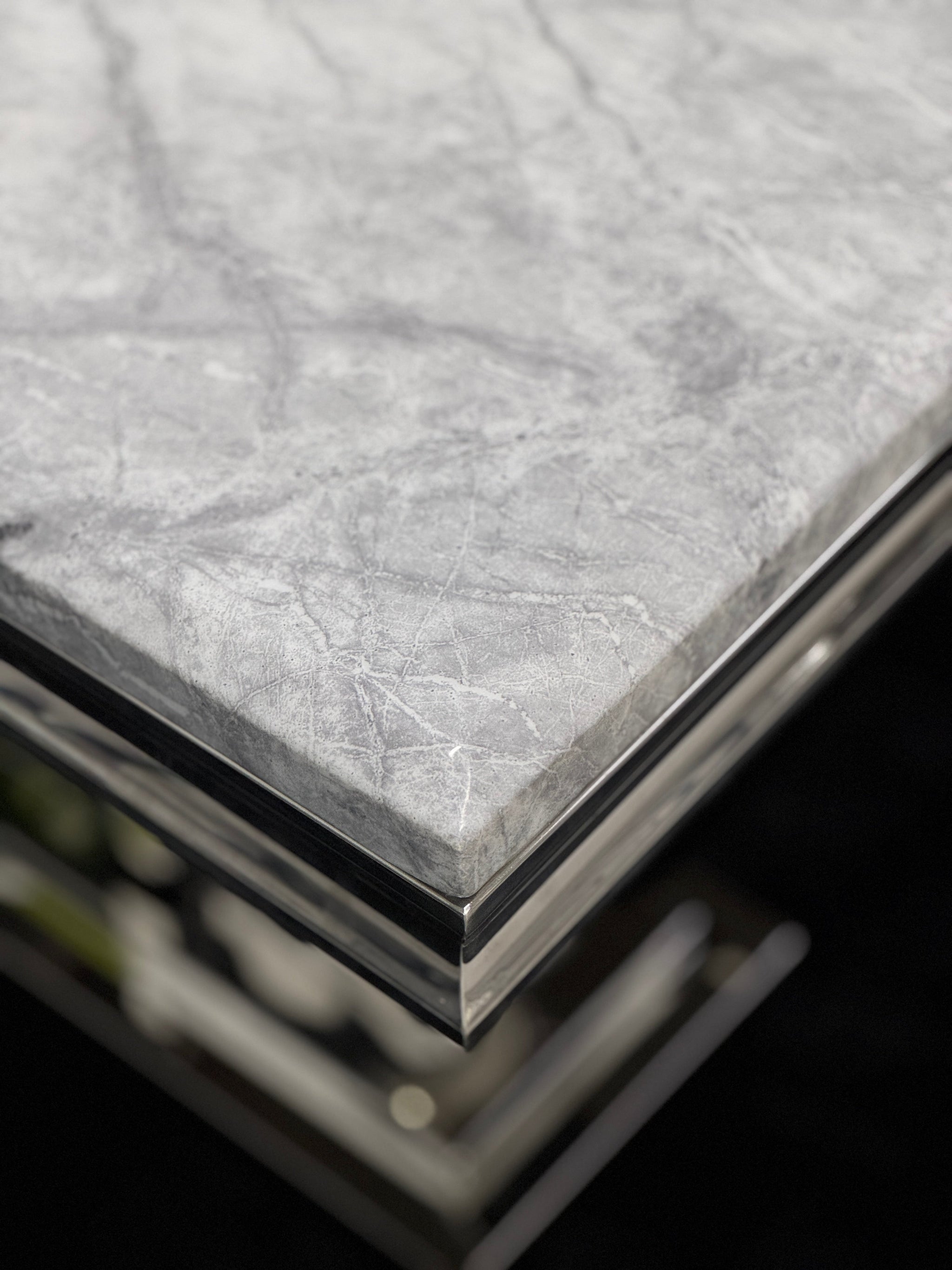 DINING TABLE WITH GREY MARBLE TOP DT004 – Furniture Roots