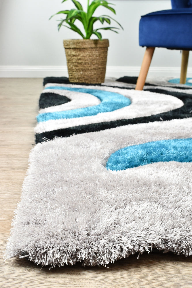 Missouri Black Grey Turquoise Rug – Furniture Roots