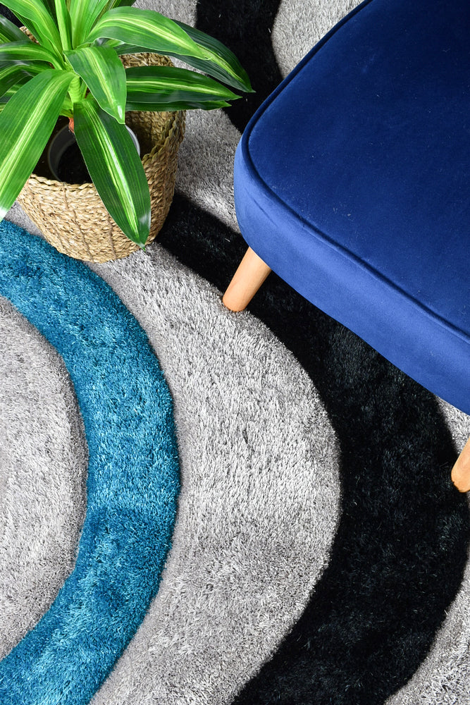 Missouri Black Grey Turquoise Rug – Furniture Roots